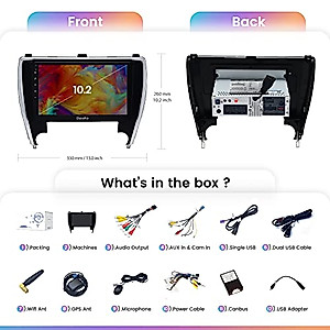 Dasaita 10.2" Android Car Stereo for Toyota Camry 2015 2016 2017 Wireless Carplay Android Auto GPS Navigation Stereo Car Entertainment Multimedia Radio Touch Screen 1280x720