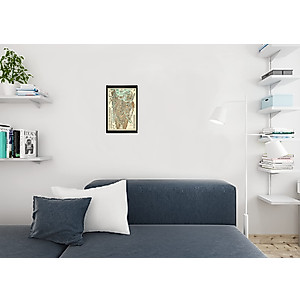 Amsterdam Netherlands Vintage Antique Travel World Map with Cities in Detail Map Posters for Wall Map Art Wall Decor Geographical Illustration Tourist Travel Black Wood Framed Wall Art 14x20