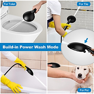 Shower Head with Handheld, Lanhado 9 Setting Matte Black Shower Head, Detachable Shower Head with Hose & Adjustable Bracket,High Pressure Shower heads, Built-in Power Wash to Clean Tub, Tile & Pets