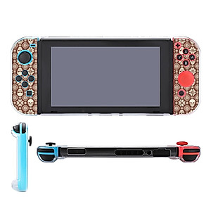 Cross Stitch Skull Pattern Protective Case Cute Design Hard Cases Cover Game Shell for Switch