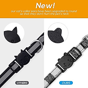 LLHK 4 Pack Small Fish Cat Collars with Bow Tie and Bell,Personalized Breakaway Kitten Collar for Girl boy Cats,Adjustable 7-12inch,Cute for Kitty Kitten Adult Cats,Pet Supplies,Stuff,Accessories