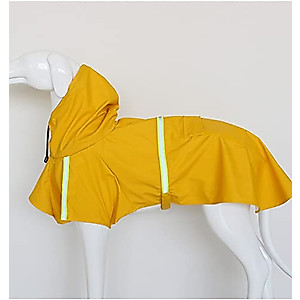 Okawany Dog Raincoat with Reflective Strip Hood for Dogs. Rain Coat Poncho for Small to Large Dogs