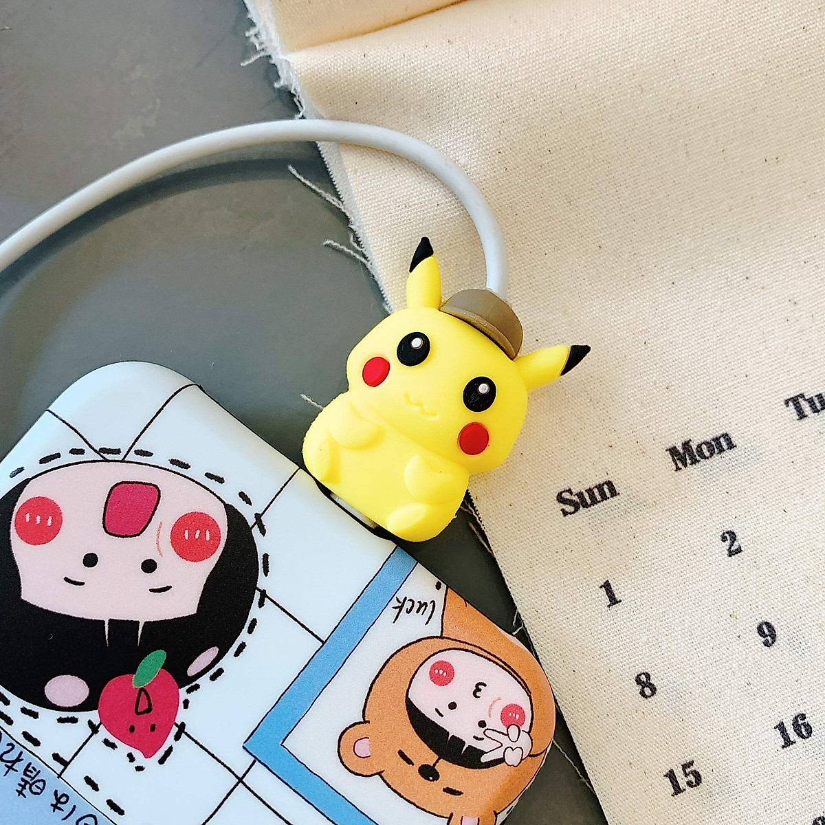Cable Animal Bites, USB Cable Protector - Cute Kawaii Animals - for Phone Charging Cable, Compatible with iPhone and Android - 9 Pack
