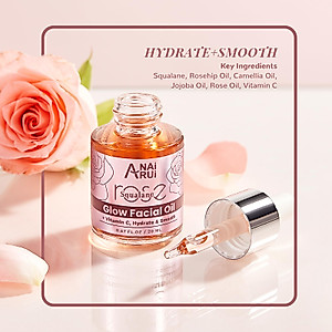 ANAiRUi Skin Care Set, Facial Kit for Women, Rose & Squalane Face wash and Moisturizer Set with Clay Mask, Face Cleanser and Facial Oil, Purify, Hydrate, Radiant, Rose Travel Skincare Set