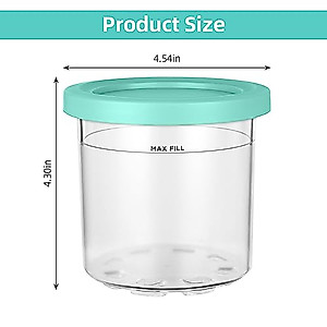 HOTUT Ninja Creami Containers,2 Pack Replacement Pints and Lids+2 Scoops Dishwasher Safe Compatible with NC301,NC300,NC299AMZ,CN305A and CN301CO Series Ninja Ice Cream Makers (Not Fit for NC501)