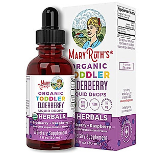 Toddler Liquid Ionic Zinc & Elderberry Syrup USDA Organic Liquid Drops for Toddlers Bundle by MaryRuth’s | Immune Support | Cellular Health | Overall Health for Toddlers.