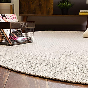 Super Area Rugs Farmhouse Braided Rug Cotton Kitchen Reversible Carpet, Gray & White, 6' Round