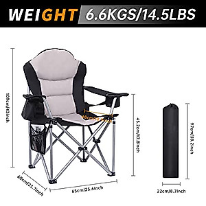 WGOS Backpack Beach Chair Beach Chair for Adult w/Umbrella&Cooler Heated Camping Chair, Folding Chair Camping Heated Chair, Adjustable Chair Back with Power Bank