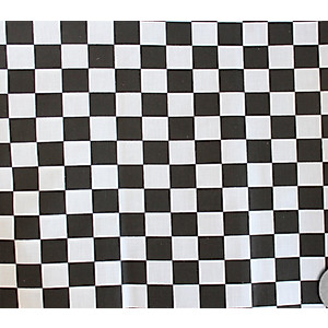 Polycotton Fabric Printed Checkered Black & White / 60" Wide/Sold by The Yard