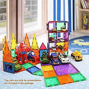 Children Hub 100pcs Magnetic Tiles Set - Educational 3D Magnet Building Blocks - Building Construction Toys for Kids - Upgraded Version with Strong Magnets - Creativity, Imagination, Inspiration