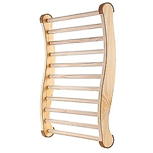 Anjetan Sauna Backrest, Wooden Sauna Backrest No Stains and Comfortable, Ergonomic S-Shape Backrest for Sauna Recovery Wellness Relaxation