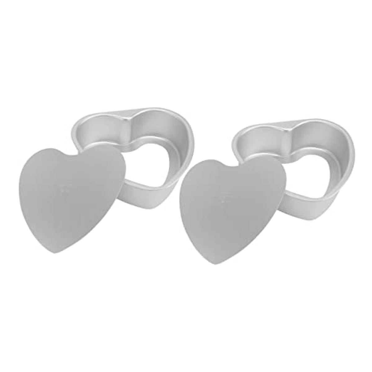 Hemoton 10 Pcs Heart Cake Mold Oven Pans Stencils for Cake Decorating Mini Bread Loaf Pans Wedding Cake Molds Cake Pan Cheesecake Pan Aluminum Alloy Silver Cake Ring Cake Pans Heart Shaped