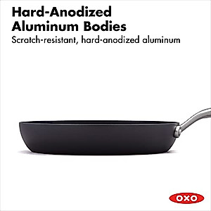 OXO Professional Hard Anodized PFAS-Free Nonstick, 8" Frying Pan Skillet, Induction, Diamond reinforced Coating, Dishwasher Safe, Oven Safe, Black
