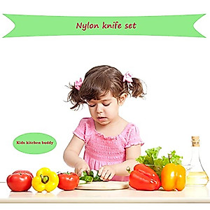 RICHERI 3PCS Children's kitchen knife, plastic serrated edge Children's Knife, fruit and vegetables, Safe Children's Toddler Chef Knife, suitable for children to use for cooking