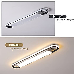 Naroume Modern LED Ceiling Light, 28.3" Flush Mount Ceiling Lamp, 50W Dimmable Metal Ceiling Chandelier Lighting Fixture for Living Room Bedroom Dining Room Office Hallway Aisle