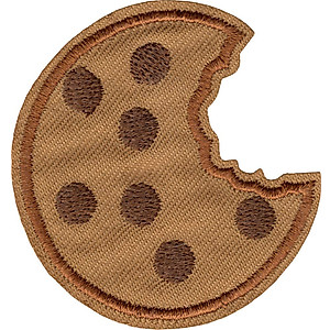 Chocolate Chip Cookie with a Bite Taken Out - Cut Out Embroidered Iron On or Sew On Patch
