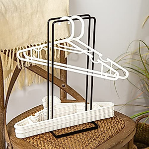 HAKDAY Portable Hanger Organizer Rack, 1PC Metal Hanger Stacker Black Hanger Caddy Hangers Storage for Closet Laundry Dry Cleaning Room