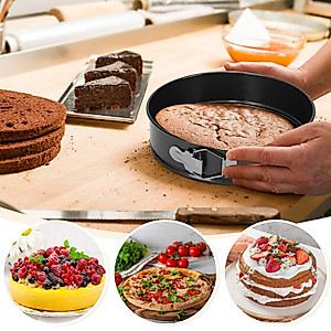 Umigy 6 Pack 9 Inch Springform Cake Pans Round Nonstick Cheesecake Pan Bakeware Springform Pan Spring Form Baking Pans Leakproof Cake Bakeware with Removable Bottom for for Home Baking Kitchen, Black