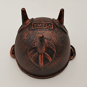 YIMIFLA Incense Burner Holder with Lid and Handle Cast Iron Cauldron 4.9" Frankincense Resin Charcoal Incense Burner Great for Yoga, Spa Aromatherapy, Smudging, Ritual & Blessings (Red Bronze)