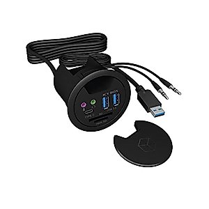 Icy Box Black Black Mit Audio EIN- und Ausgang