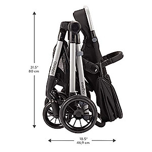 Evenflo Pivot Xpand Modular Stroller, Baby Stroller, 4 Modes, Durable Construction, Extra-Large Storage Basket, Compact Folding Design, 55-lb Capacity, Stallion Black-1 Count (Pack of 1)