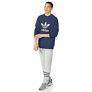 adidas Originals Men's Adicolor Classics Trefoil Crewneck Sweatshirt, Night Indigo, Medium