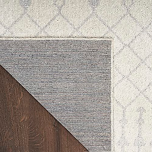 Nourison Astra Machine Washable Moroccan Ivory 9' x 12' Area Rug, Easy Clean, Non Shedding, Bed Room, Living Room, Dining Room, Kitchen (9x12)