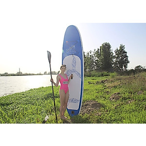 Inflatable Paddle Board,6 Inches Thick Paddle Boards for Adults, Stand Up Paddle Board with Surfboard Accessories for Surfers of All Skill Levels(Blue)