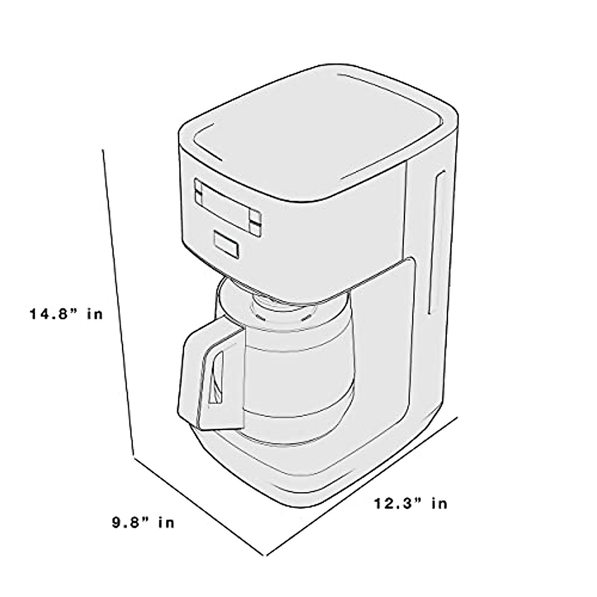 GE Drip Coffee Maker With Timer | 12-Cup Glass Carafe Coffee Pot With Warming Plate | Adjustable Brew Strength | Wide Shower Head for Maximum Flavor | Kitchen Essentials | Stainless Steel