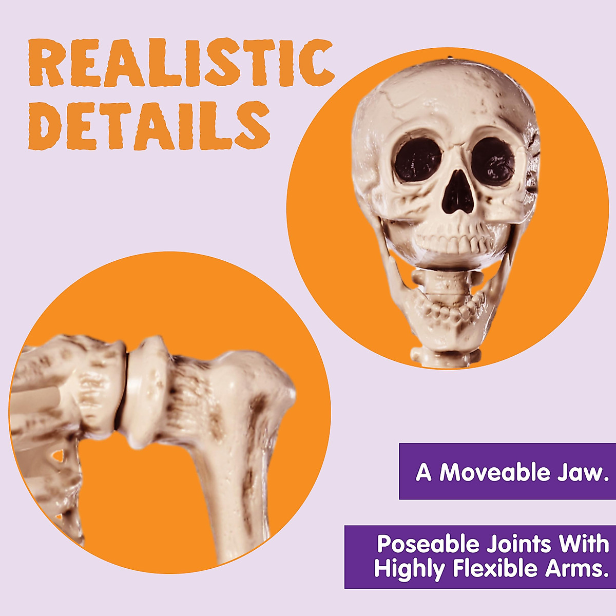Realistic 67" JOYIN Skeleton for Halloween Decoration