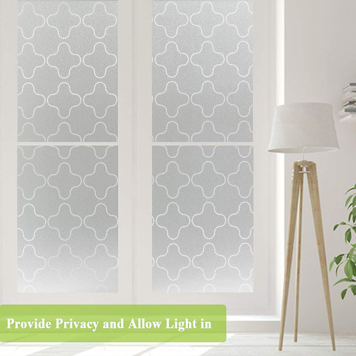 Non Adhesive Privacy Window Film, Static Cling Glass Film, Frosted Window Cling, Removable Heat Control Anti UV Decorative Door Film for Office and Home Decoration,17.5 inches by 78.7 inches