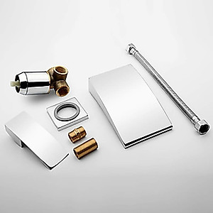 High end Bathtub Faucet - Modern Chrome Wall-Mounted Ceramic Valve Bathtub Shower Faucet/Single Handle Two Holes Pretty Suitable for Kitchen Bathroom Sink