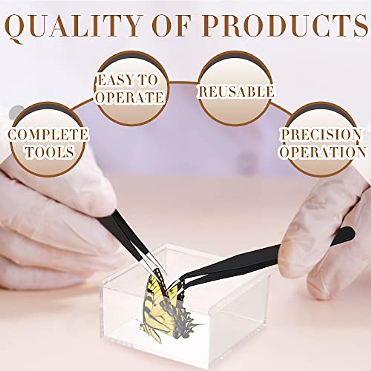14 Pieces Insect Specimen Tools Kit Insect Display Case Box with Clear Top 8 Sheets Thin Tracing Paper Butterfly Mounting EVA Foam Pinning Board Pins 3 Pcs Insect Specimen Tools for Bugs Collection