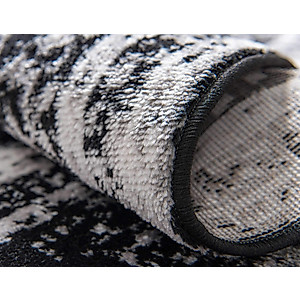 Unique Loom Sofia Collection Area Rug - Salle Garnier (7' 10" x 10' Rectangle, Black/ Ivory)