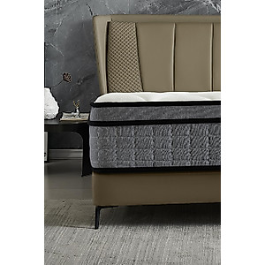 Container Furniture Direct Hybrid 12 Inch Queen Mattress in a Box, Pillow Top Bed Cushion with Gel Infused Memory Foam, Breathable and Hypoallergenic, Medium Firm for Lumbar Support