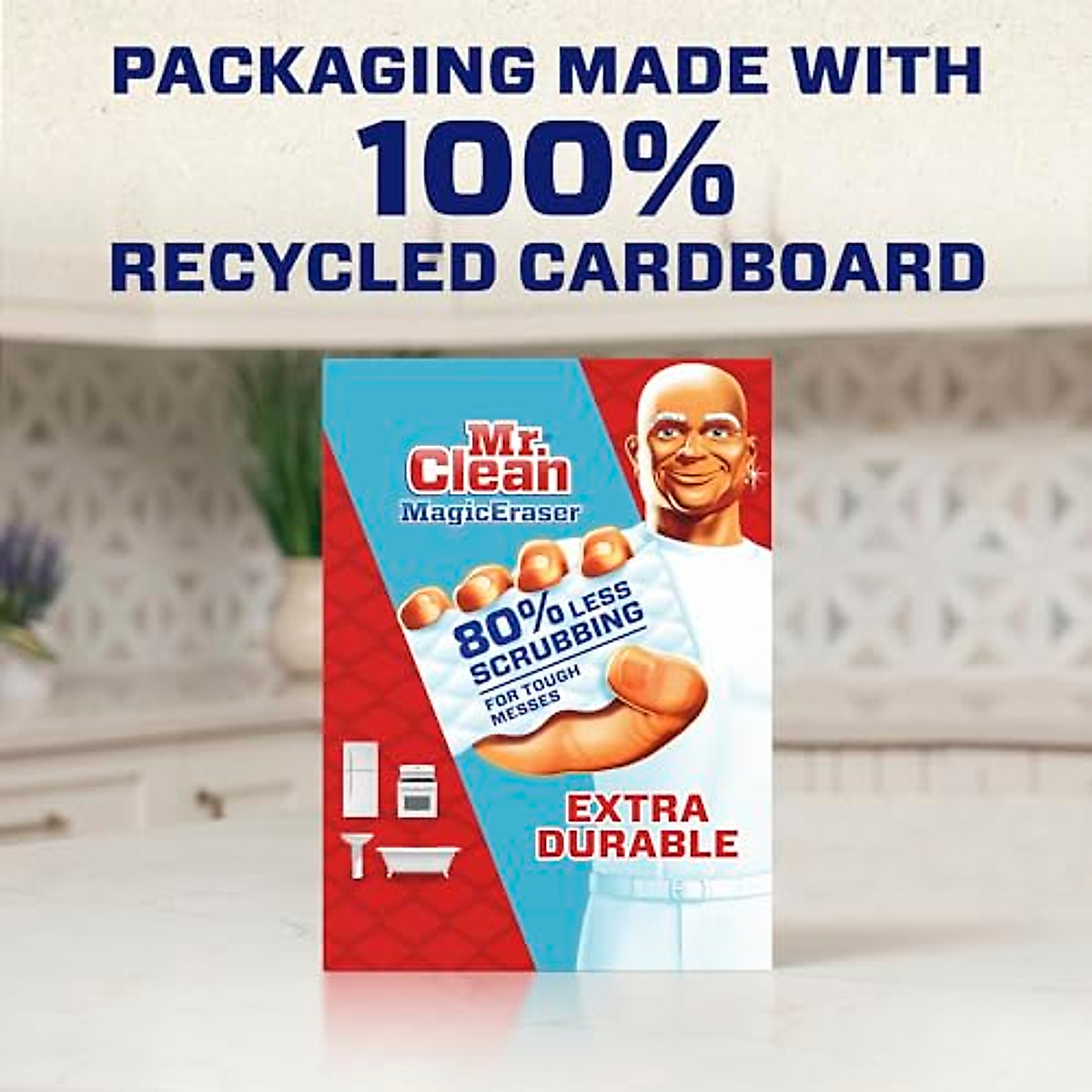 Mr. Clean Magic Eraser Extra Durable Scrubber & Cleaning Sponge, 4 Count (Pack of 1)