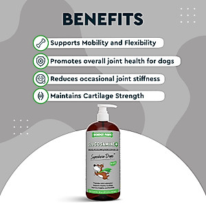 WONDER PAWS Liquid Glucosamine Drops Plus Milk Thistle Drops - for Dog Joint Health, Mobility Support, Liver, Detox & Overall Wellness – Liquid Glucosamine 16 Ounces - Milk Thistle 2 Ounces