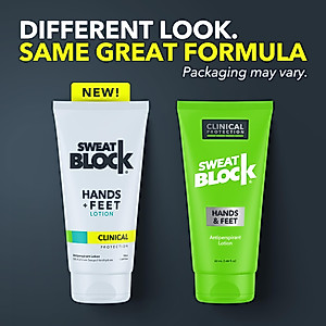 SweatBlock Antiperspirant Lotion for Hands & Feet - CLINICAL STRENGTH for Men & Women - Hyperhidrosis Aid to Stop Excessive Sweating - Reduces Foot Odor - Moisturizing w/ Aloe - Travel Size 1.69 fl oz