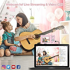 Digital Camera, IVECNSTU FHD 1080P 36MP Vlogging Camera Rechargeable Mini Compact Pocket Camera with LCD Screen 16X Zoom for Adult Seniors Students Kids Beginner (Pink)