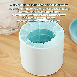 2022 New Ice Cubes Maker,Decompress Ice Lattice,Cylinder 3D Silicone Ice Lattice Molding Ice Maker,Easy Release Ice Lattice Bucket with Lid