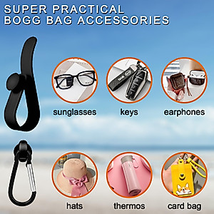 MaehSab 12Pcs Inserts Hooks Accessories for Bogg Bag - Insert Charms Key Holder Attachment for Bogg Bags, Cup Holder Connector, Compatible with Simply Southern Rubber Beach Totes Bags Organizer