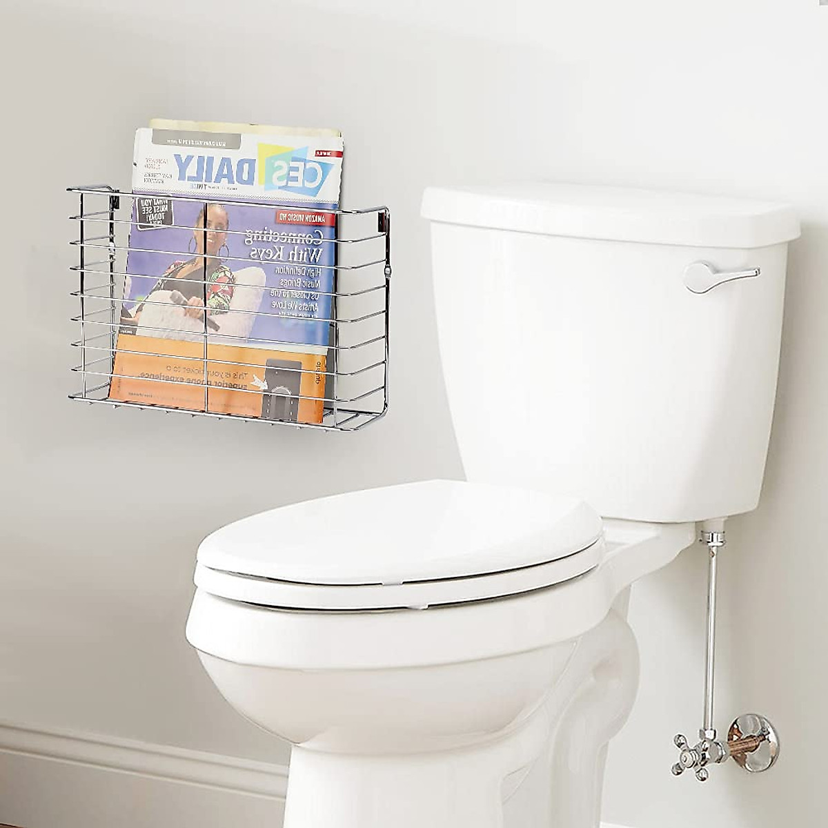 TreeLen 2PK- Kitchen Cabinet Organizer for Cutting Boards over the Cabinet Organizer Wall Door Mount Foil Holders Rack for Kitchen Bathroom Pantry-Shining Chrome