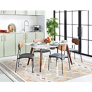 SAFAVIEH Kenya Collection Area Rug - 5' x 8', Ivory & Blue, Handmade Moroccan Boho Tribal Wool, Ideal for High Traffic Areas in Living Room, Bedroom (KNY664A)