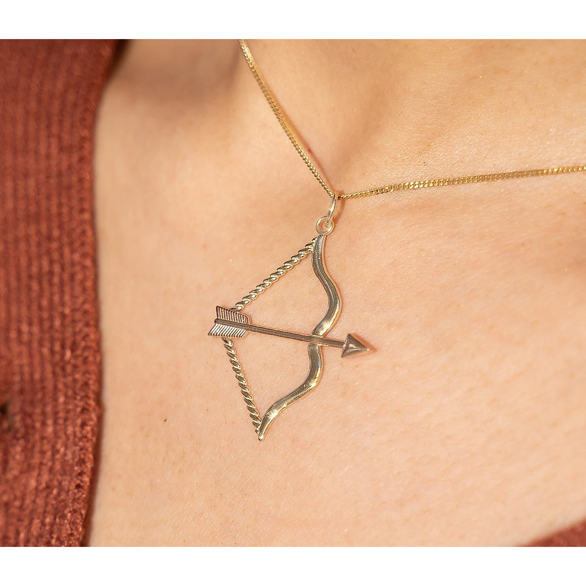 Takar Solid Sterling Silver Bow And Arrow Necklace For Men And Women Sterling Silver Jewelry Pendant Made In USA