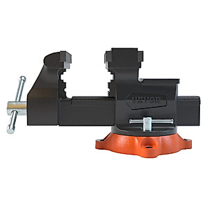 VEVOR Bench Vise, 6.5" Jaw Width 6.5" Forward &9.3" Reverse Opening, 360-Degree Swivel Locking Base Multipurpose Workbench w/Anvil, Heavy Duty Ductile Iron w/Bolts & Nuts, for Drilling, Pipe Cutting