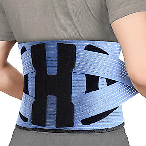 NEENCA Back Support Brace, Adjustable Lumbar Support for Pain Relief of Back/Lumbar/Waist, Waist Wrap with Spring Stabilizers for Injury, Herniated Disc,Sciatica, Scoliosis and more - FSA/HSA APPROVED