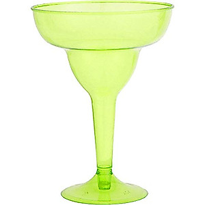 Amscan Fiesta Colors Margarita Plastic Glasses - 11 Oz. Pack of 20