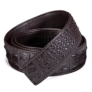 Barry.Wang Mens Belt Leather 2pack,Slide Ratchet Belt Buckle Dress Casual Gift Adjustable,Trim to Fit