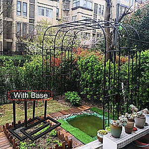 Heavy Duty Metal Garden Arch Wedding Rose Arch Arbor Trellis Archway(Color : Dark Green, Size : 2.6x2.4m/8.5x7.9ft) (Black 2.4x2.4m/7.9x7.9ft)