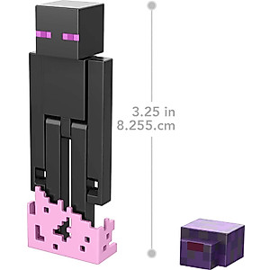 Mattel Minecraft Enderman Action Figure, 3.25-in, with 1 Build-a-Portal Piece & 1 Accessory, Building Toy Inspired by Video Game, Collectible Gift for Fans & Kids Ages 6 Years & Older